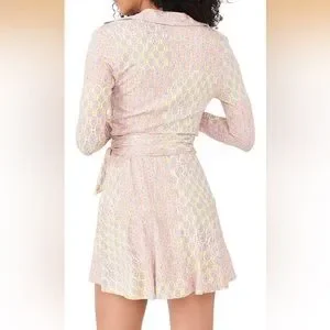 Free People | Dresses | Free People Pastel Wrap Romper Dress In Pink ...